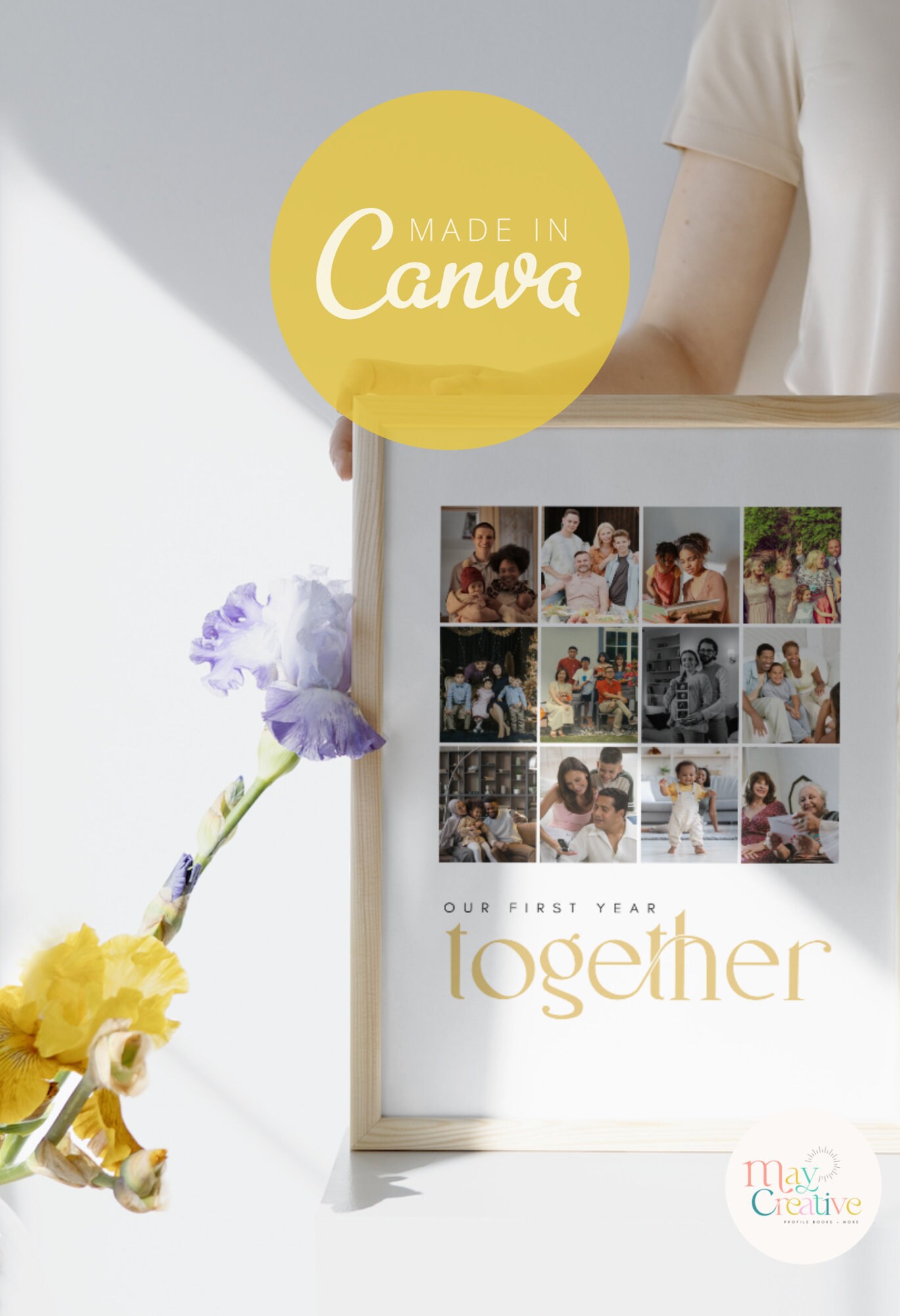 12 Images Custom Photo Collage Poster CANVA TEMPLATE · Personalized ...