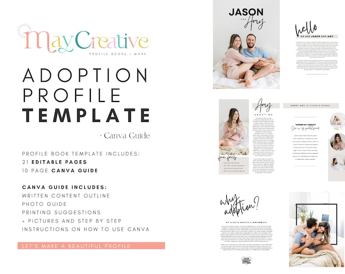 Modern Adoption Profile Book Template Editable Template in - Etsy