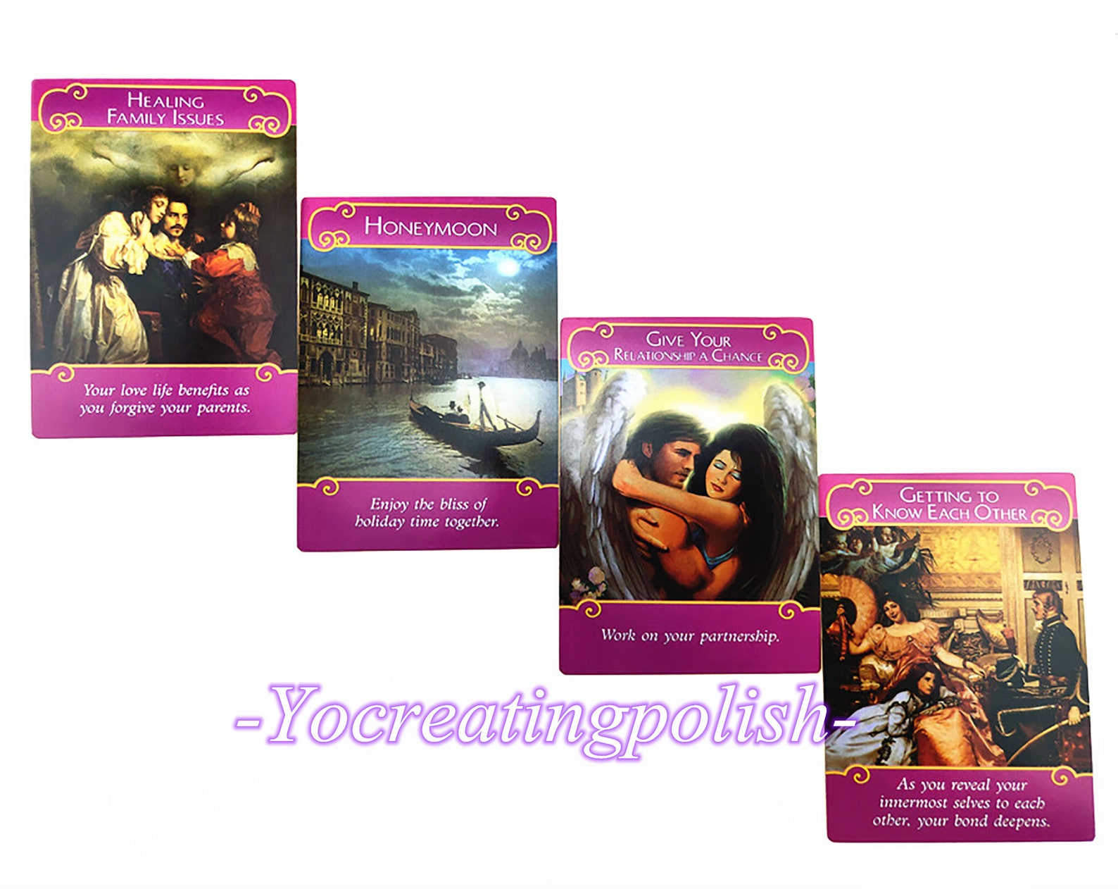 Romance Angel Oracle Cards A 44 Card Deck Guidebook Pdf Etsy