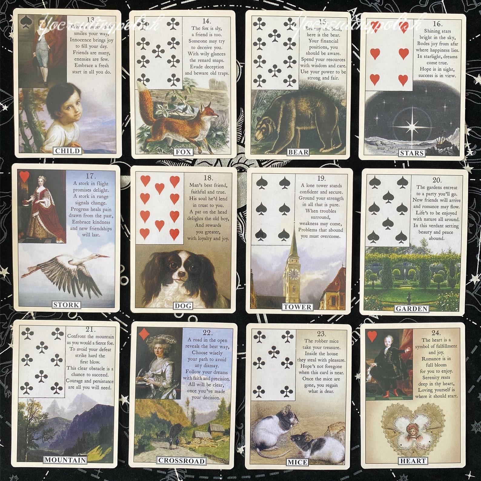 Blue Bird Lenormand Oracle Cards : A 38 Card Deck Guidebook | Etsy