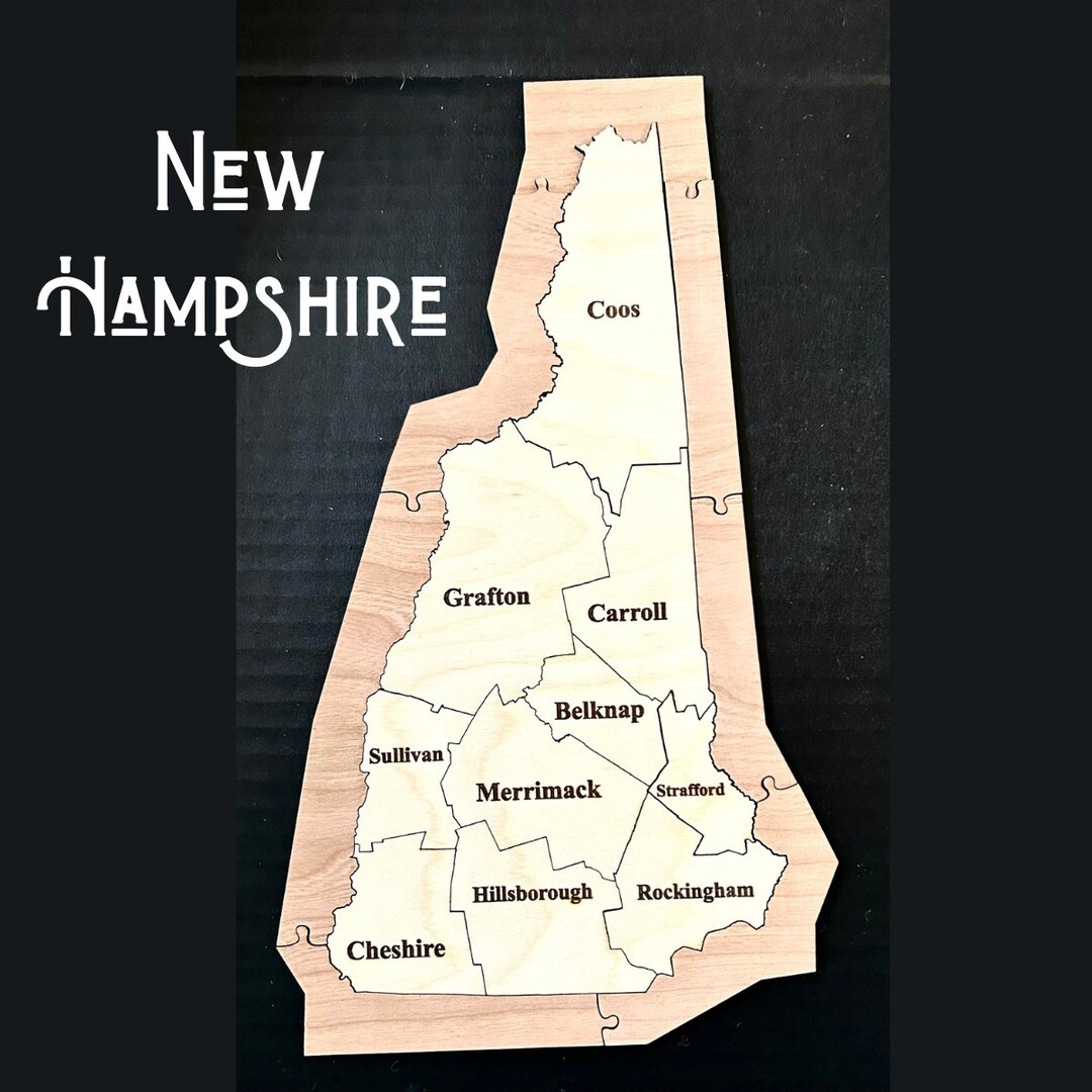 New Hampshire State Puzzle, Laser Cut Wooden State Map Jigsaw Puzzles ...