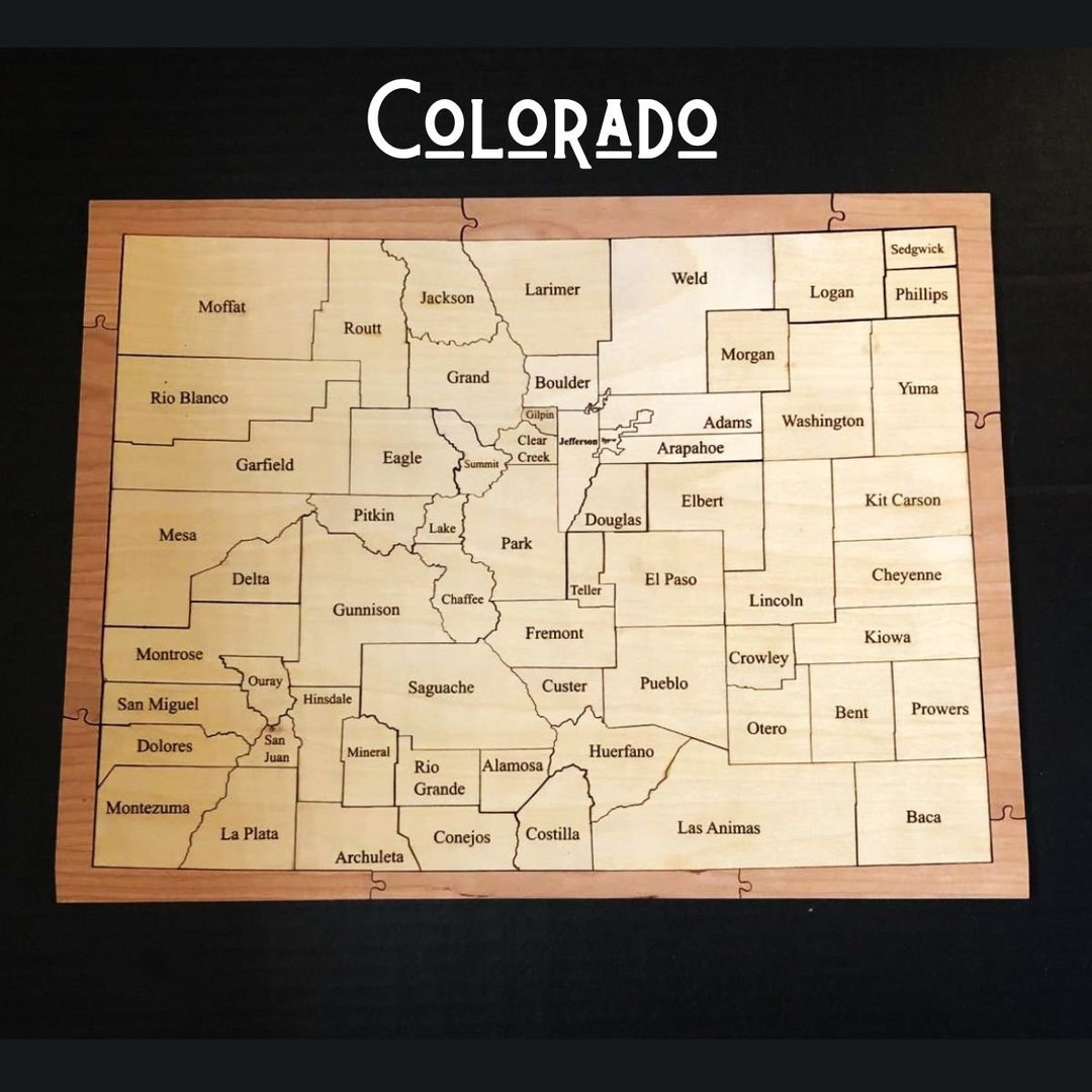 Colorado State Puzzle, Laser Cut Wooden State Map Jigsaw Puzzles ...