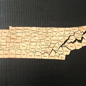 Tennessee State Puzzle, Laser Cut Wooden State Map Jigsaw Puzzles ...
