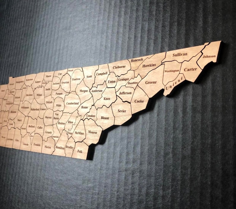 Handmade Tennessee County Map Puzzle: Laser Cut Wood Jigsaw - Etsy