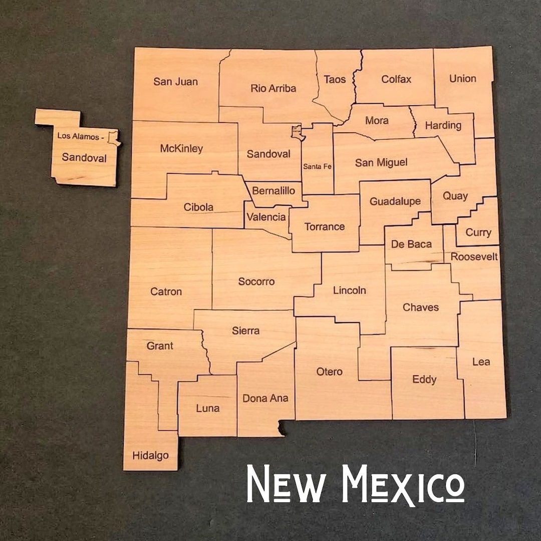Handmade New Mexico County Map Jigsaw Puzzle: Laser Cut Wood - Etsy