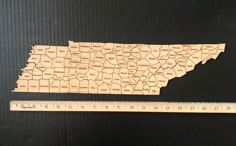 Handmade Tennessee County Map Puzzle: Laser Cut Wood Jigsaw - Etsy