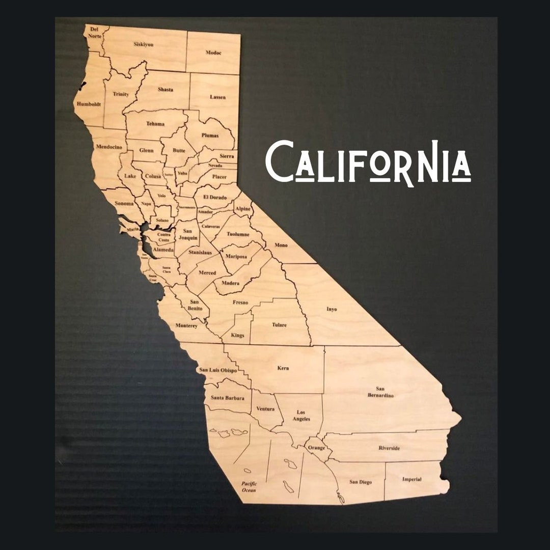 California State Puzzle, Laser Cut Wooden State Map Jigsaw Puzzles ...