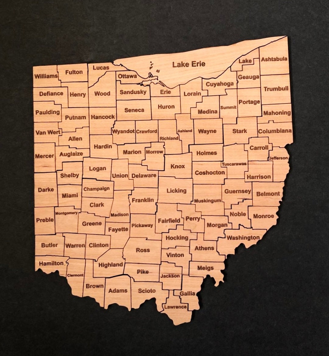 State of Ohio Laser Cut Wooden State Map Ohio Jigsaw Puzzles - Etsy