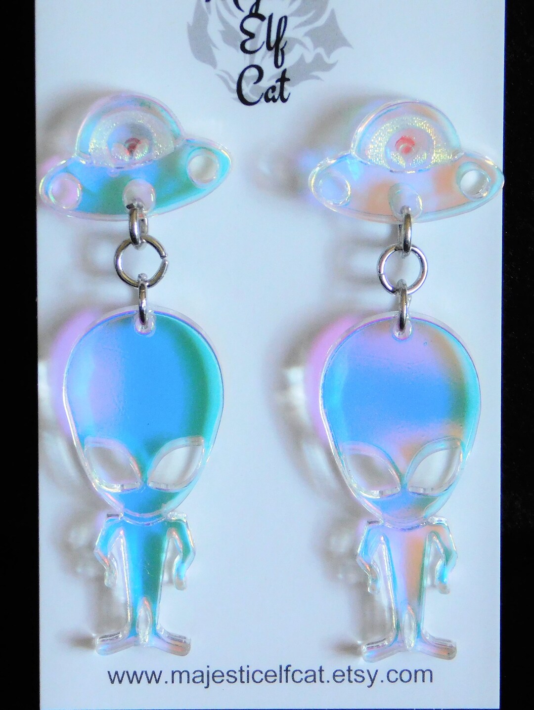 Alien Earrings for Her/ I Believe in Aliens/ UFO Earrings Large Dangle ...