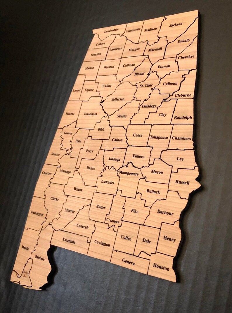 Alabama State Puzzle Laser Cut Wooden State Map Jigsaw - Etsy