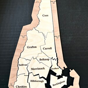 New Hampshire State Puzzle, Laser Cut Wooden State Map Jigsaw Puzzles ...