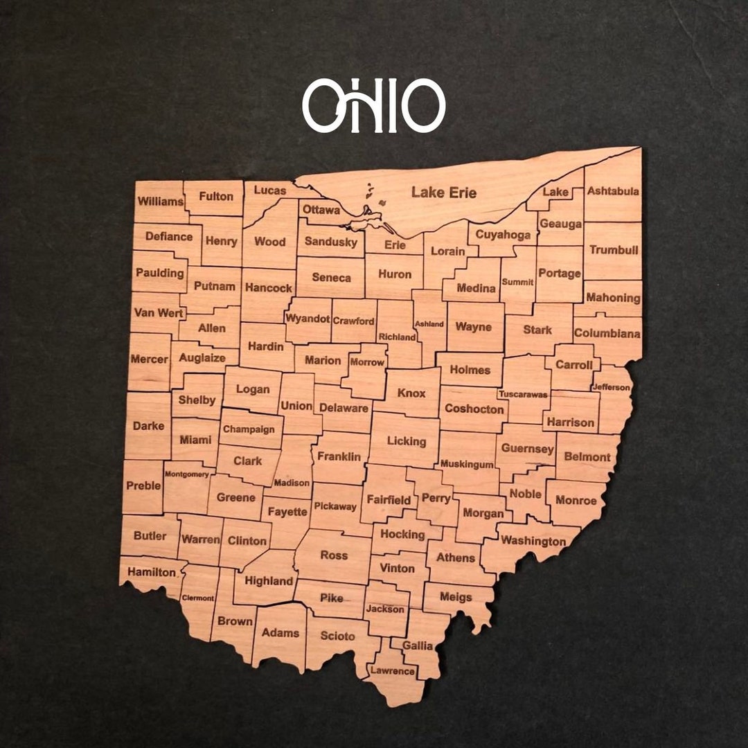 Ohio County Map Puzzle: Laser Cut Wooden Jigsaw - Etsy