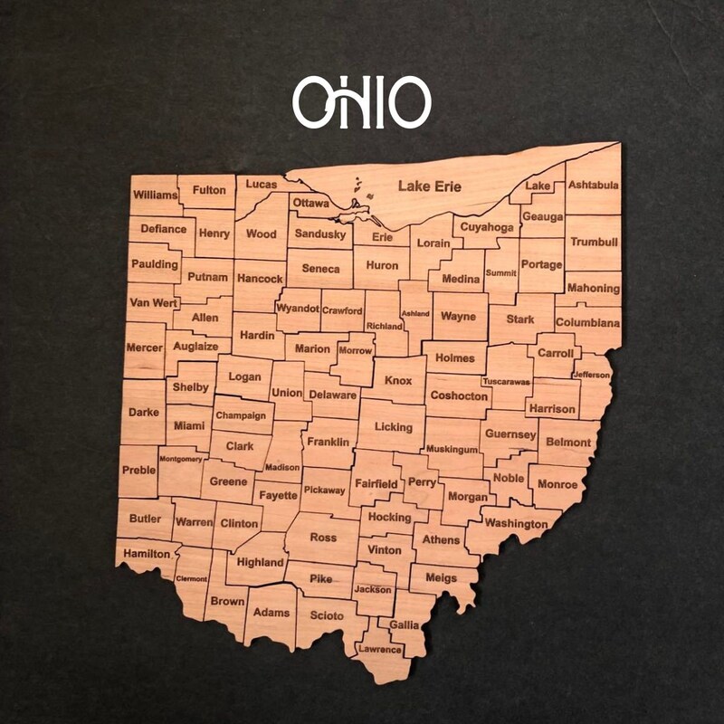 County in Ohio Map - Etsy