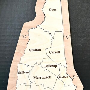 New Hampshire State Puzzle, Laser Cut Wooden State Map Jigsaw Puzzles ...