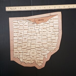 State of Ohio Laser Cut Wooden State Map Ohio Jigsaw Puzzles - Etsy