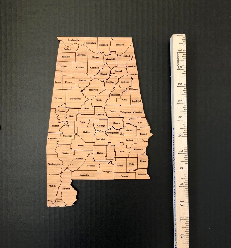 Handmade Alabama State Puzzle: Laser Cut Wooden County Map - Etsy