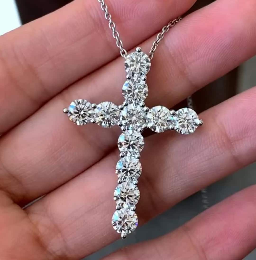 Christian Cross Wedding Pendant With Linked Chain Necklace, Christian ...