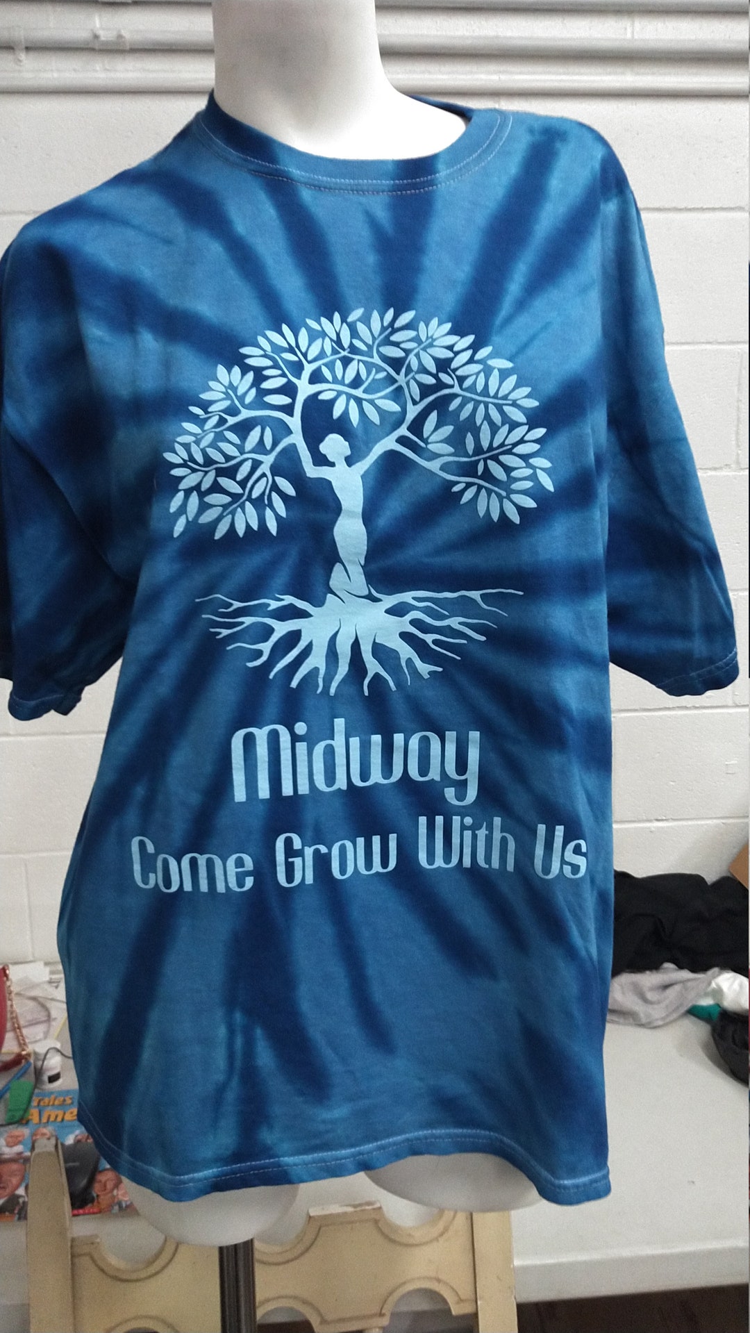 Tree of life Blue Tie Dye - Etsy España