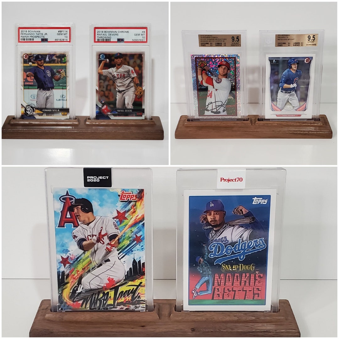 Trading Card Display Stand Natural Walnut Wood Dual Specialty Slab - Etsy
