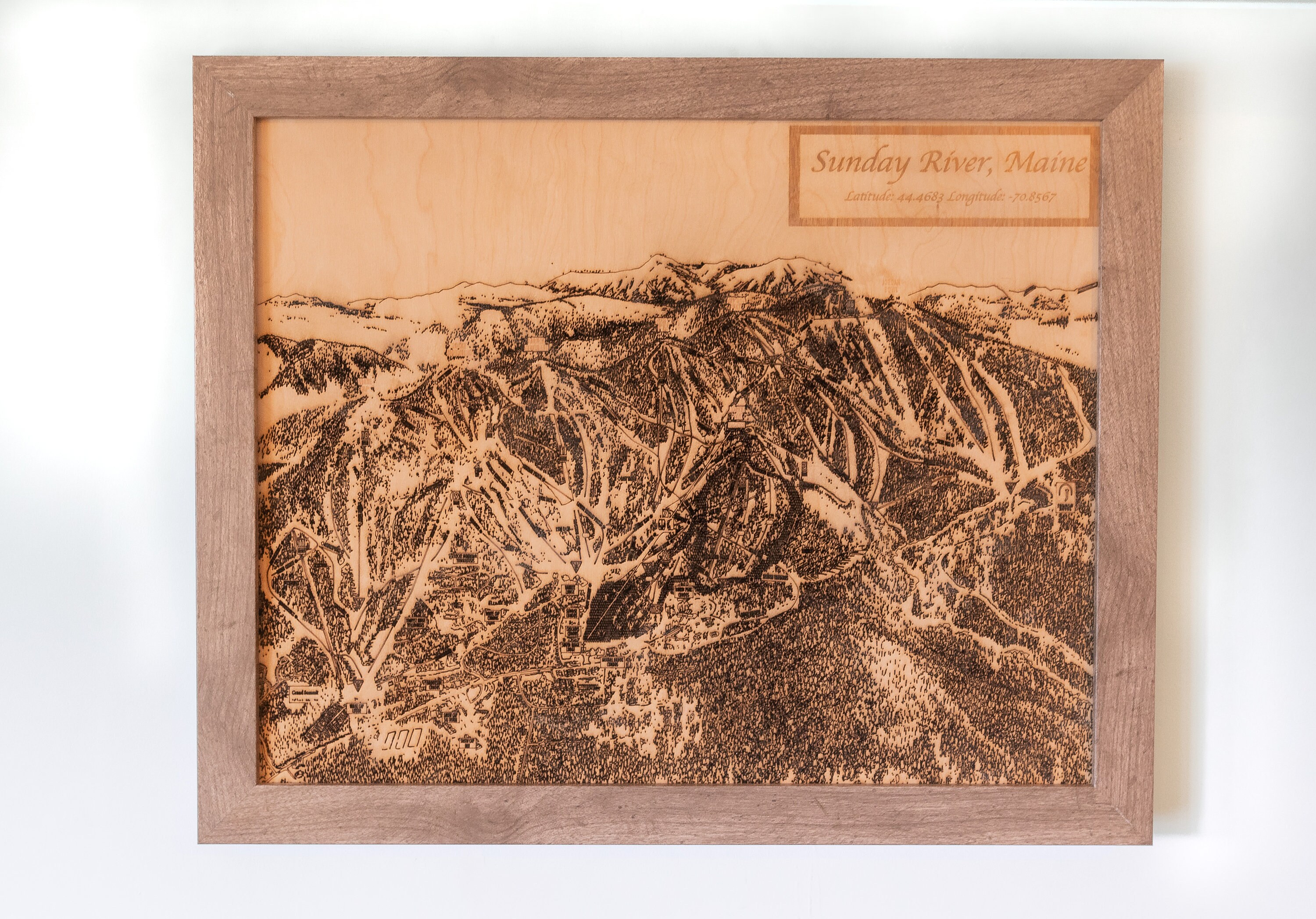 Custom Ski Map, Laser Engraved Ski Map - Etsy