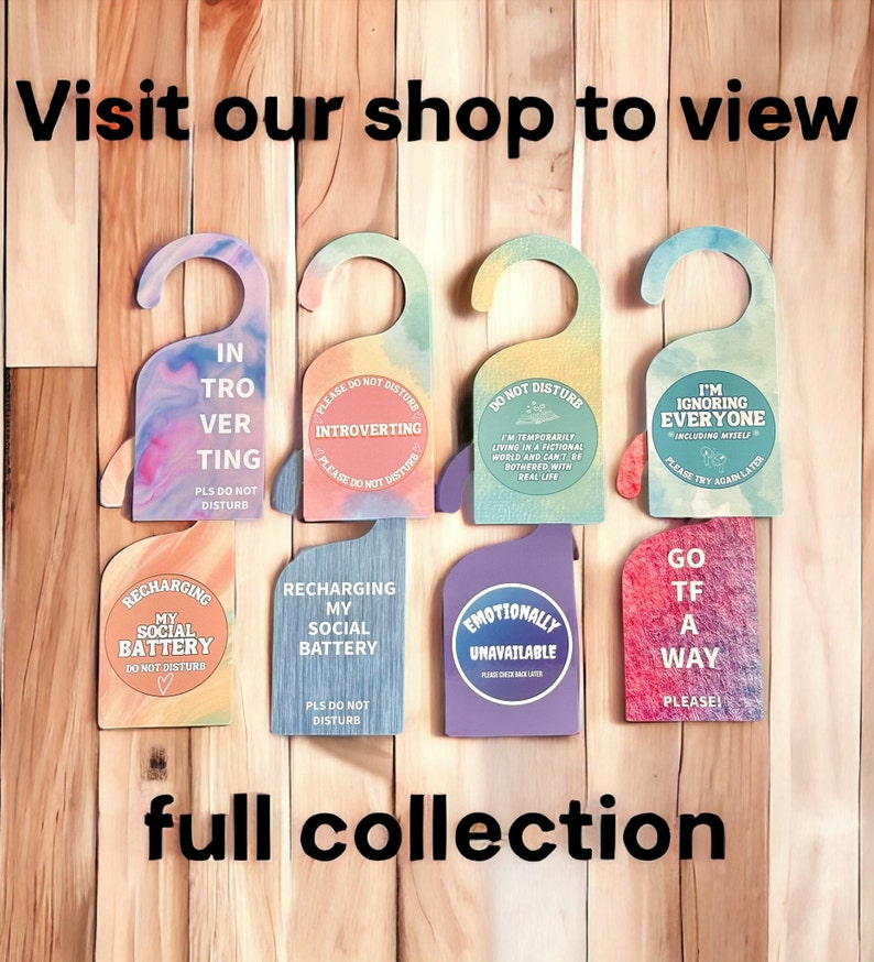 Introvert Gift, Do Not Disturb Door Hanger Sign, Social Battery ...