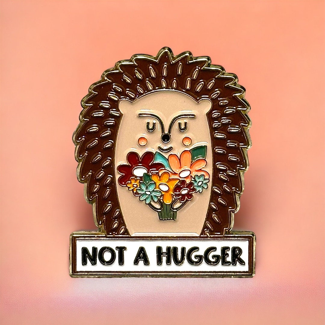 Not A Hugger, Enamel Pin, Cute Porcupine, Funny Introvert Gift, No Hugs ...