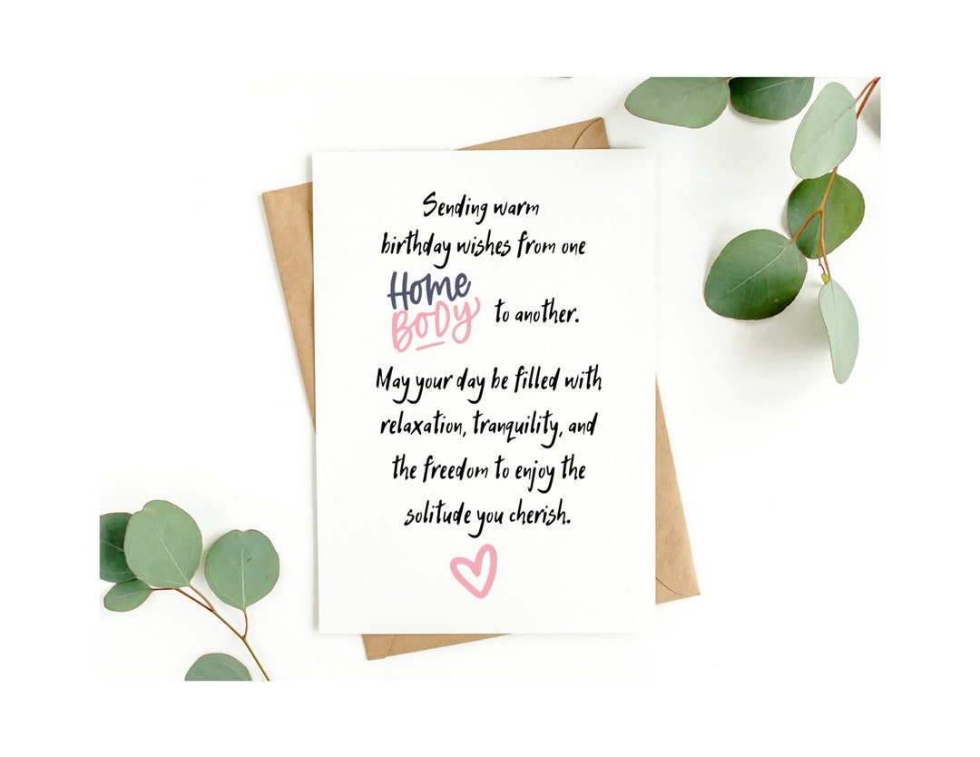 Introvert Birthday Card, Introvert, Homebody, Book Lover, Homebody ...
