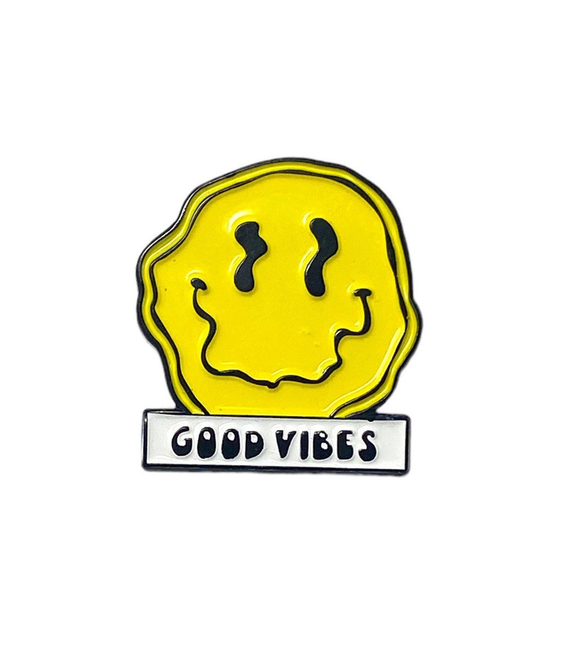 Funny Enamel Pin Smile Pin Yellow Happy Face Good Vibes Pin Aesthetic Pins Smiling Face