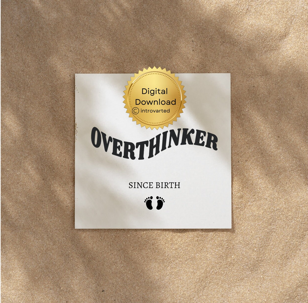 Overthinker, Introvert Printable, Overthinker Since Birth, Typography ...