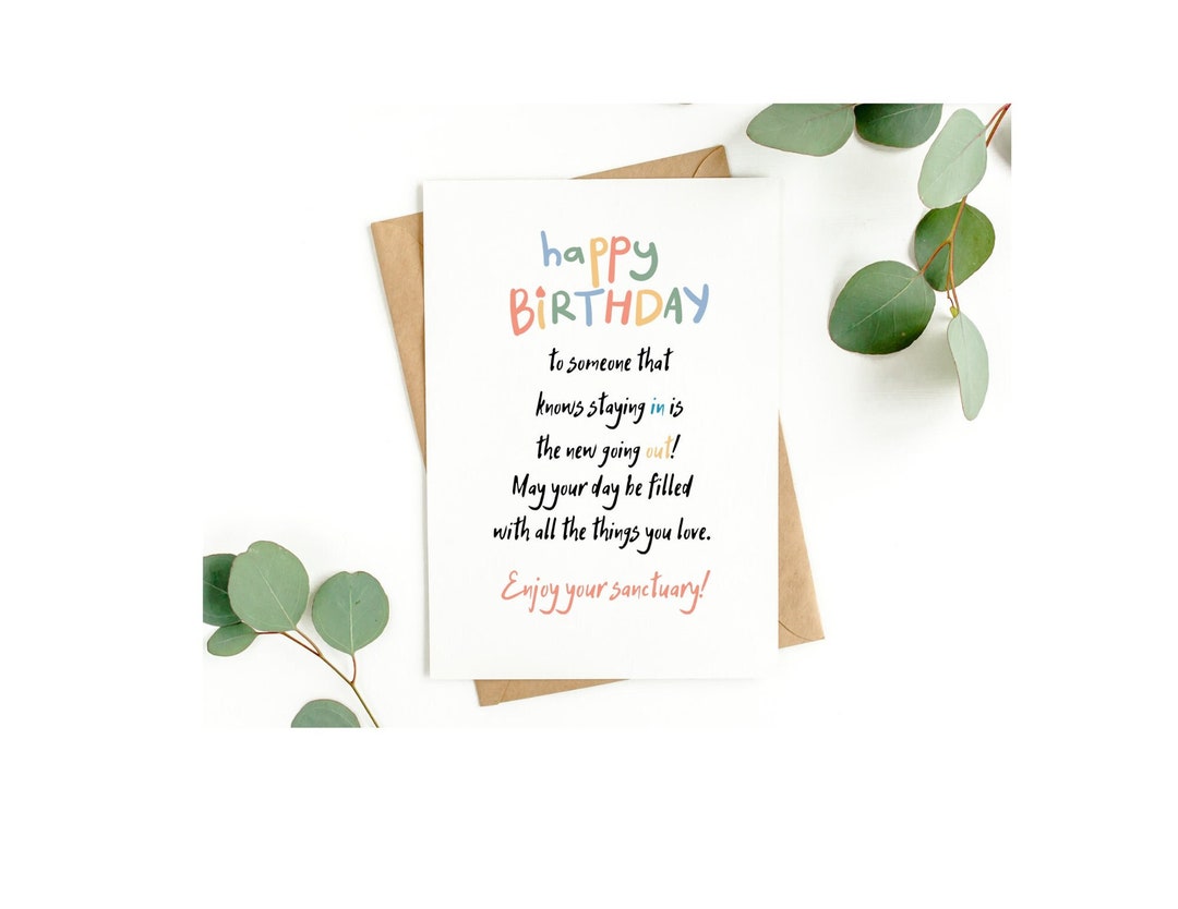 Introvert Birthday Card, Homebody Quote, 5x7 Printable (PDF) - Etsy