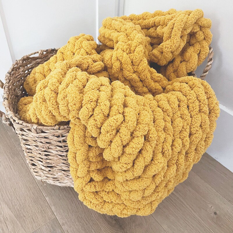 Hand Knit Throw - Etsy