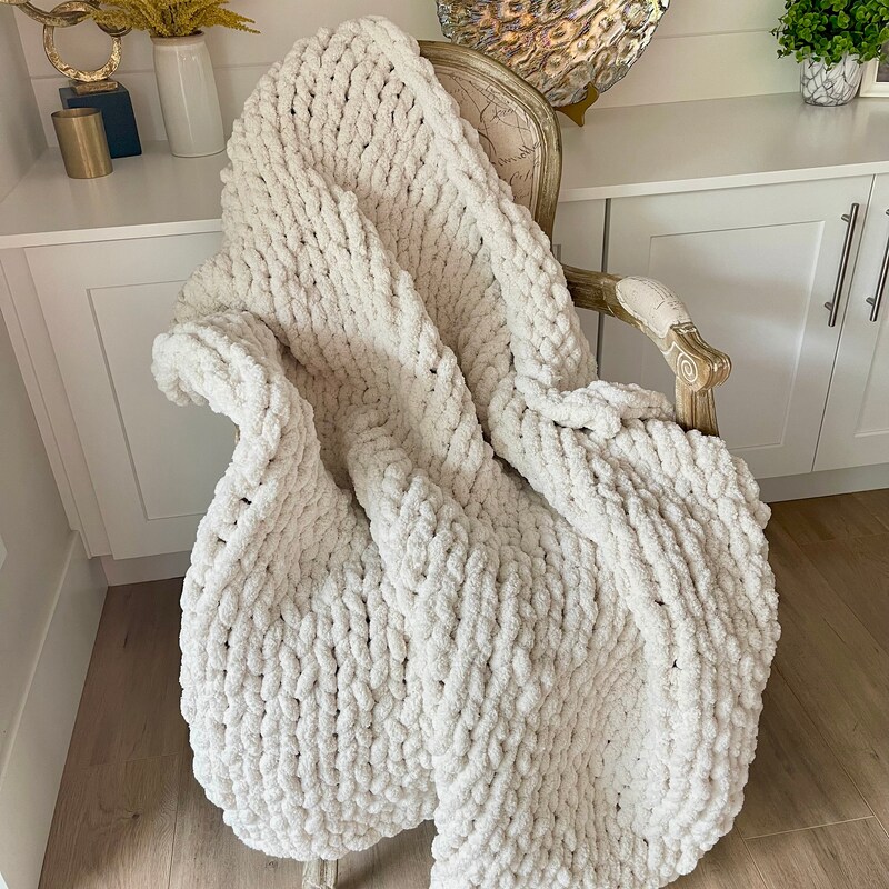 Jumbo Knit Blanket - Etsy