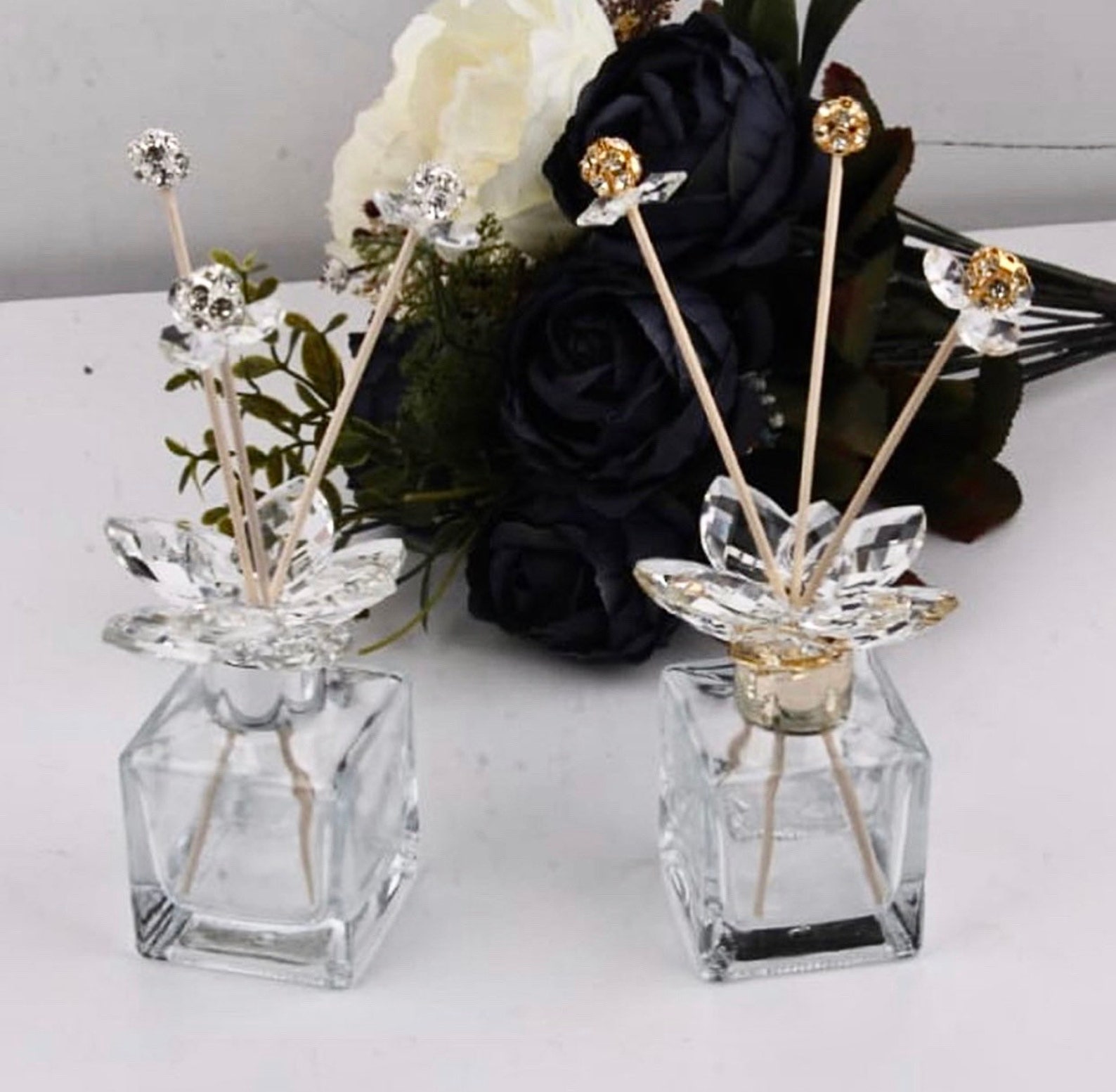 Water Lily Crystal Room Perfume Bottle Room Scent Bottle | Etsy