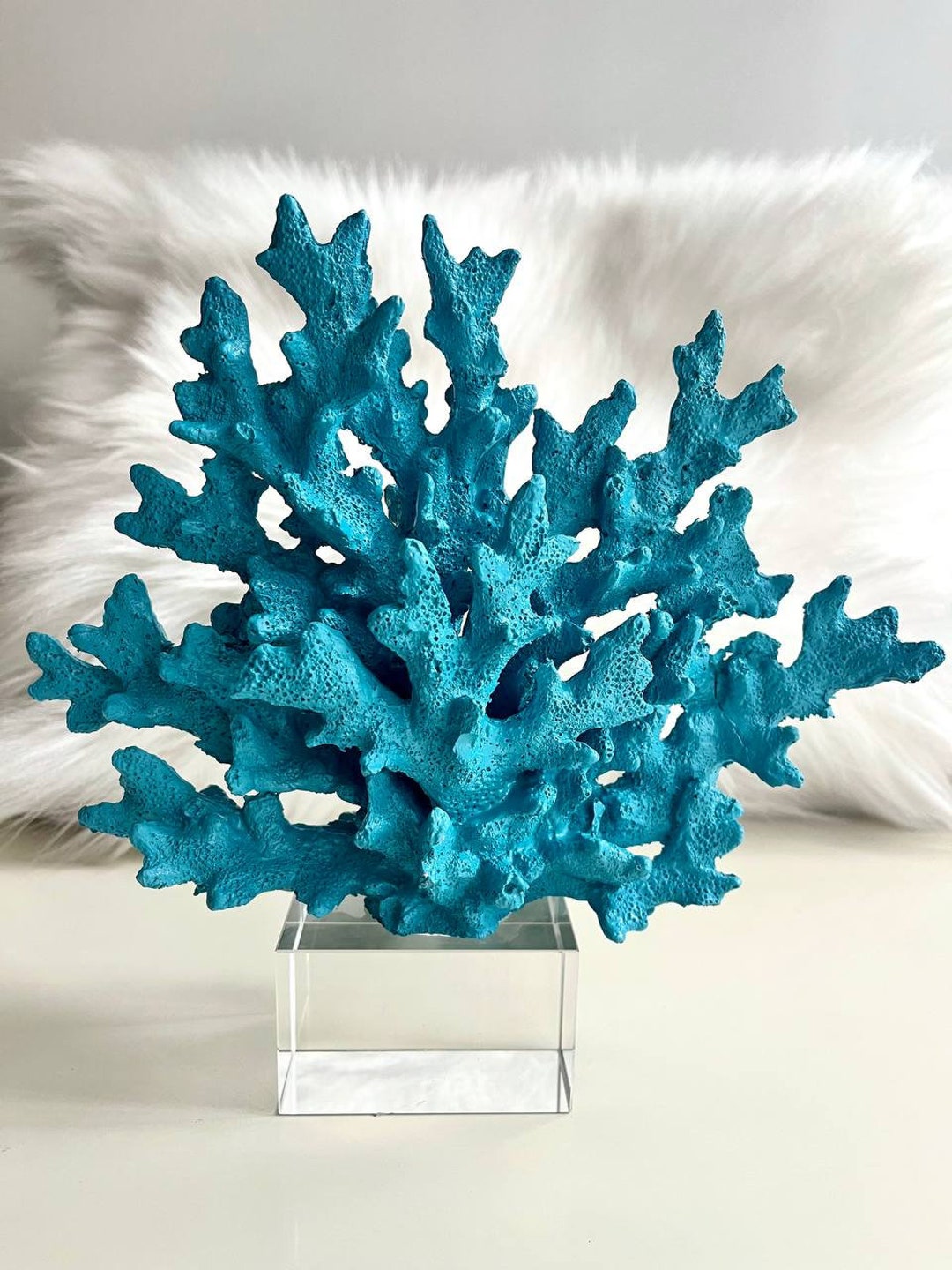 Teal Crystalline Coral Reef Decor Home Gift for Her Wedding - Etsy