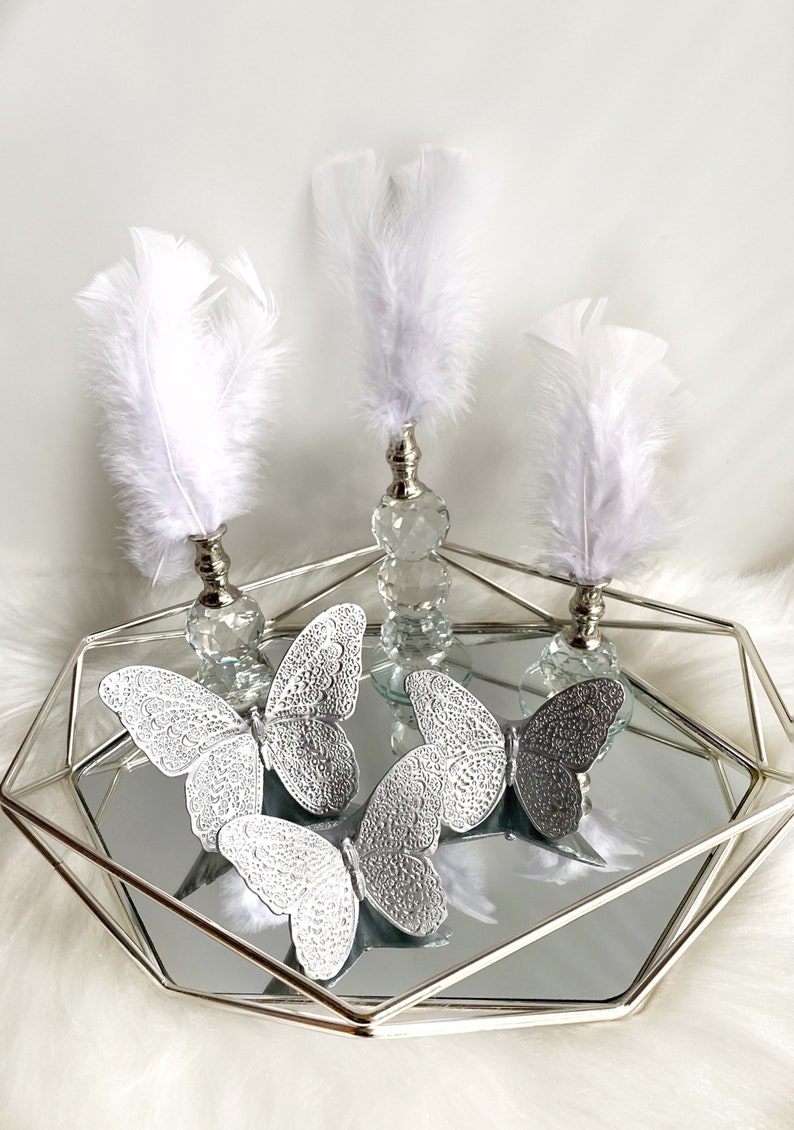 Silver Butterfly Stand Butterfly Objects Luxury Home Decor | Etsy