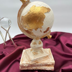 Silver World Map Globe Design, World Map Decor, World Map Object ...