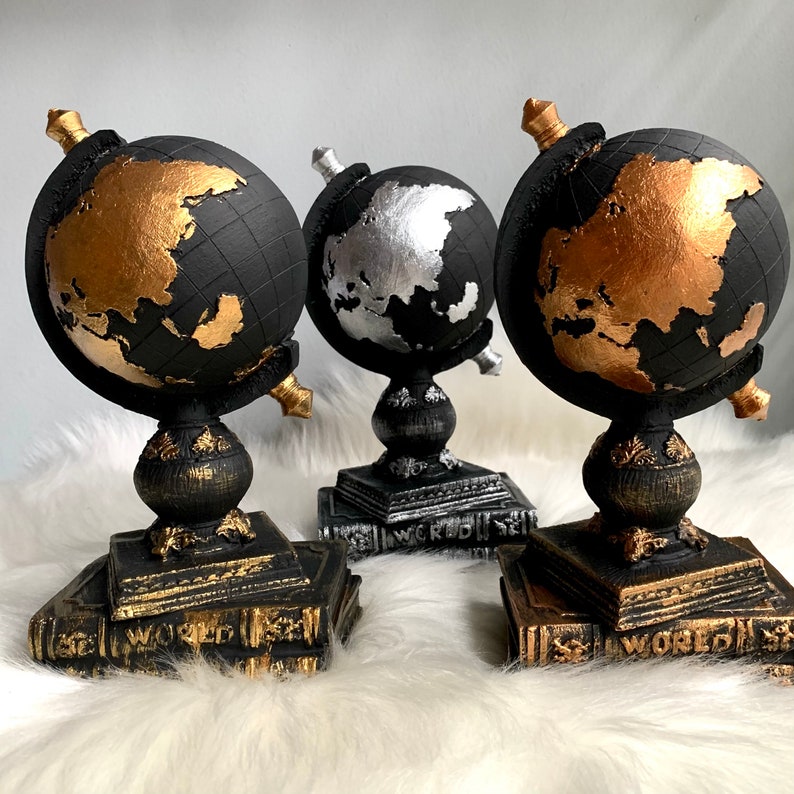 Silver World Map Globe Design World Map Decor World Map - Etsy