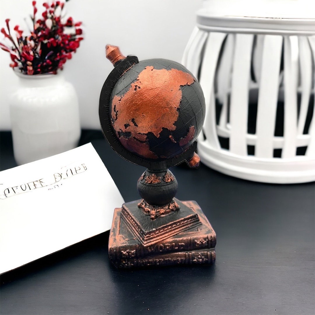 Gold World Map Globe Design, World Map Decor, World Map Object, Luxury ...