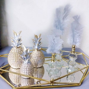 White Triple Crystal Feather, Crystallines, Home Gifts, Crystal Decor ...