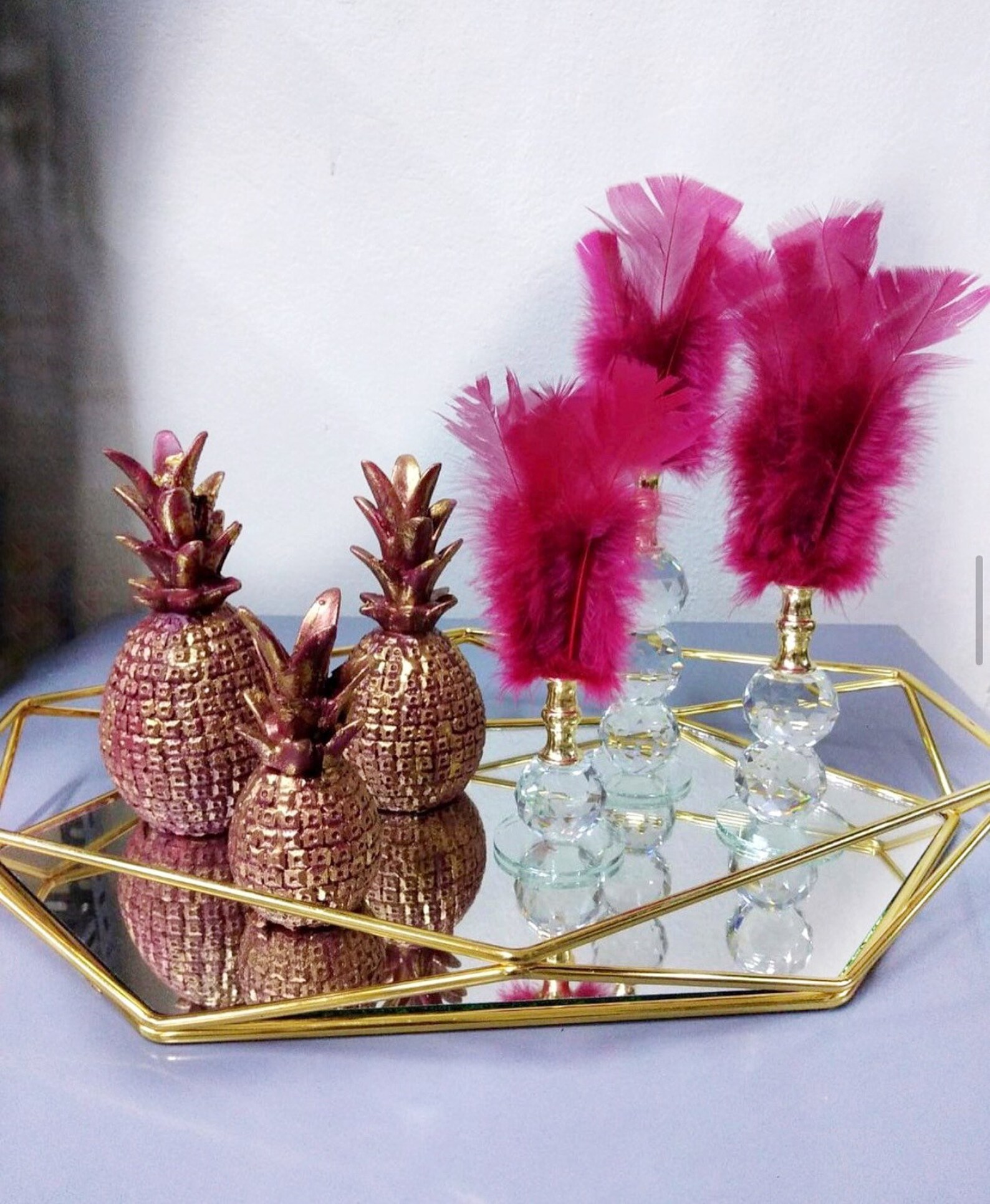 White Triple Crystal Feather Crystallines Home Gifts - Etsy