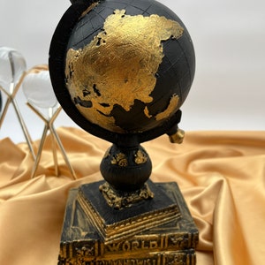 Silver World Map Globe Design, World Map Decor, World Map Object ...