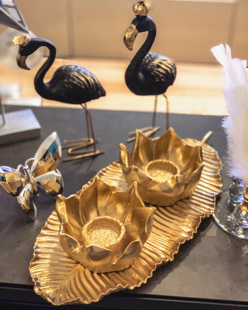 Candle Pot and Leaf Tray Candle Pot Tray Set Leaf Tray Leaf - Etsy