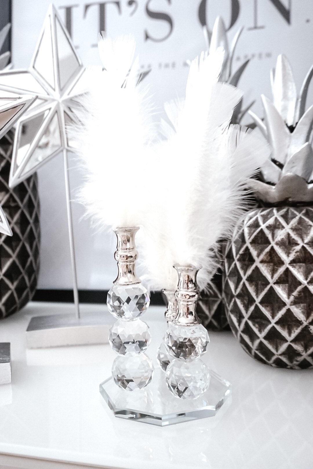 White Crystal Feather Crystal Objects Christmas Gifts | Etsy