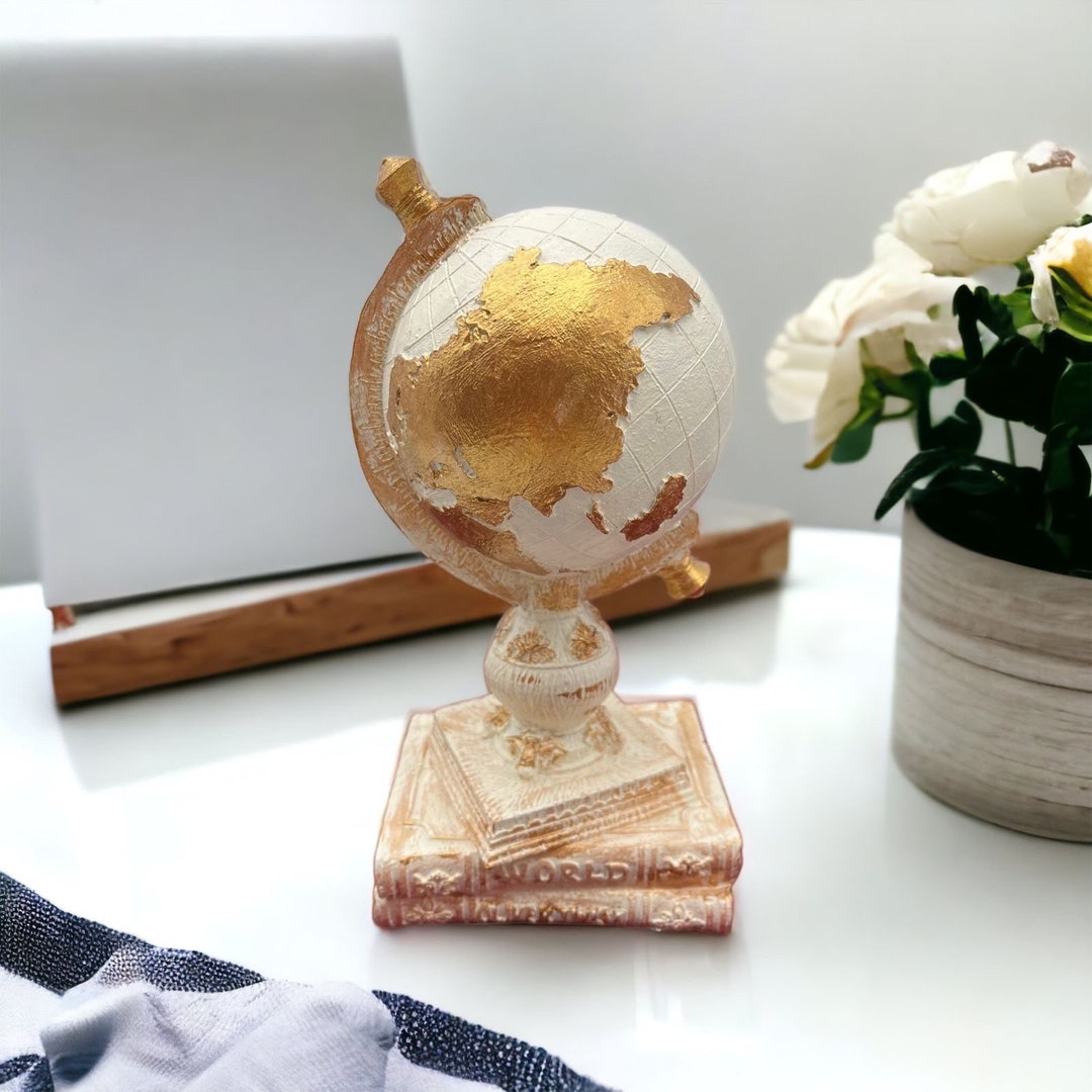 Gold World Map Globe Design, World Map Decor, World Map Object, Luxury ...