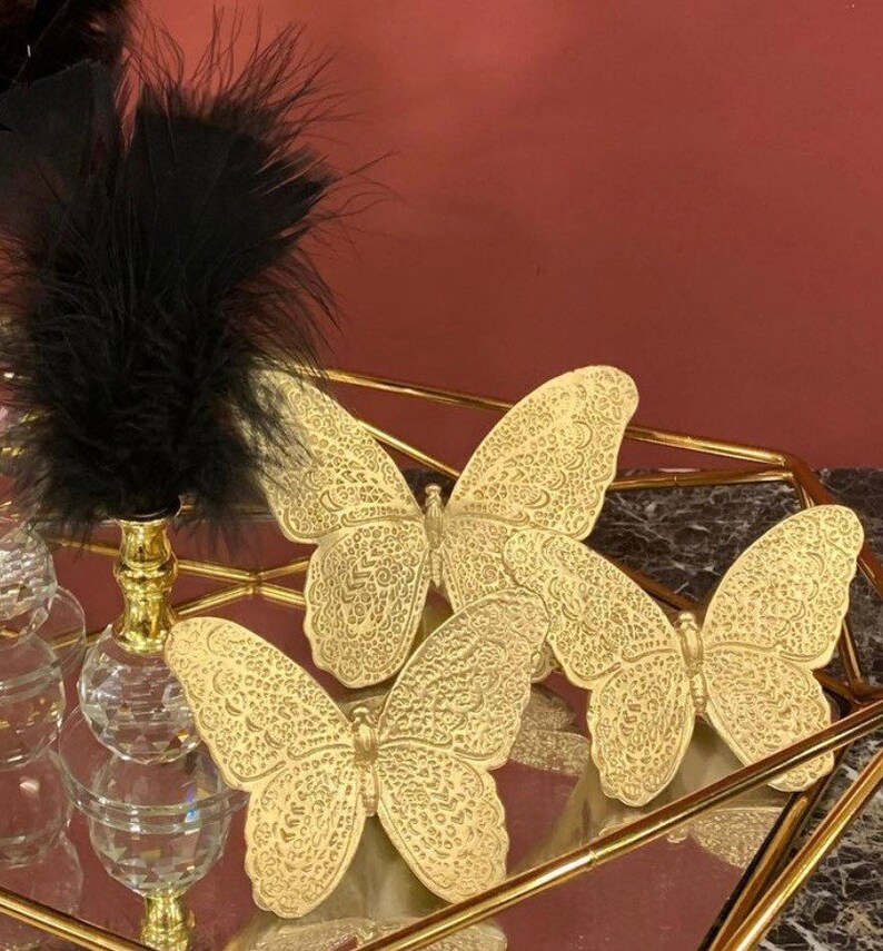 Silver Butterfly Stand Butterfly Objects Luxury Home Decor | Etsy