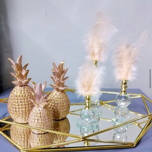 White Triple Crystal Feather, Crystallines, Home Gifts, Crystal Decor ...