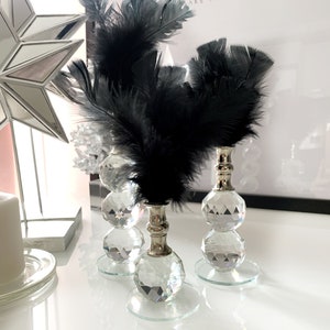 White Triple Crystal Feather, Crystallines, Home Gifts, Crystal Decor ...