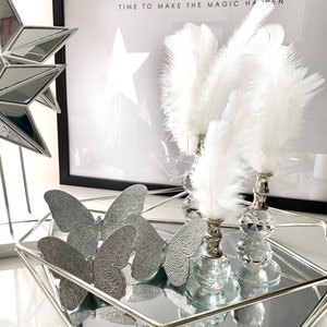 White Triple Crystal Feather, Crystallines, Home Gifts, Crystal Decor ...