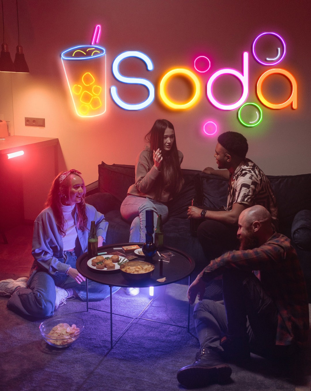 Soda Wall Decor, Soda Neon Sign, Custom Neon Sign, Neon Logo Sign ...