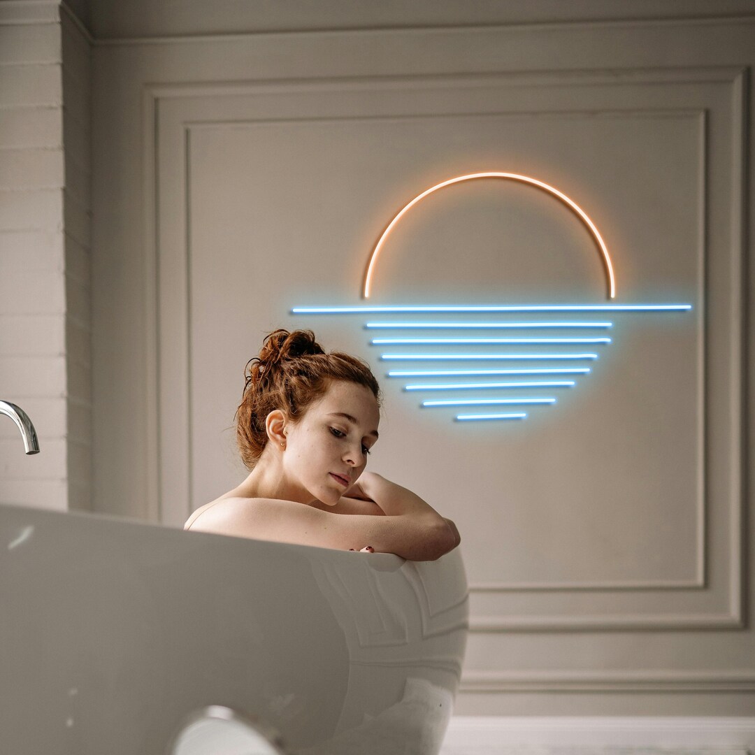 Sunrise Sunset Neon Sign, Wave Neon Signs for Wall Decor, Sunrise Ocean ...